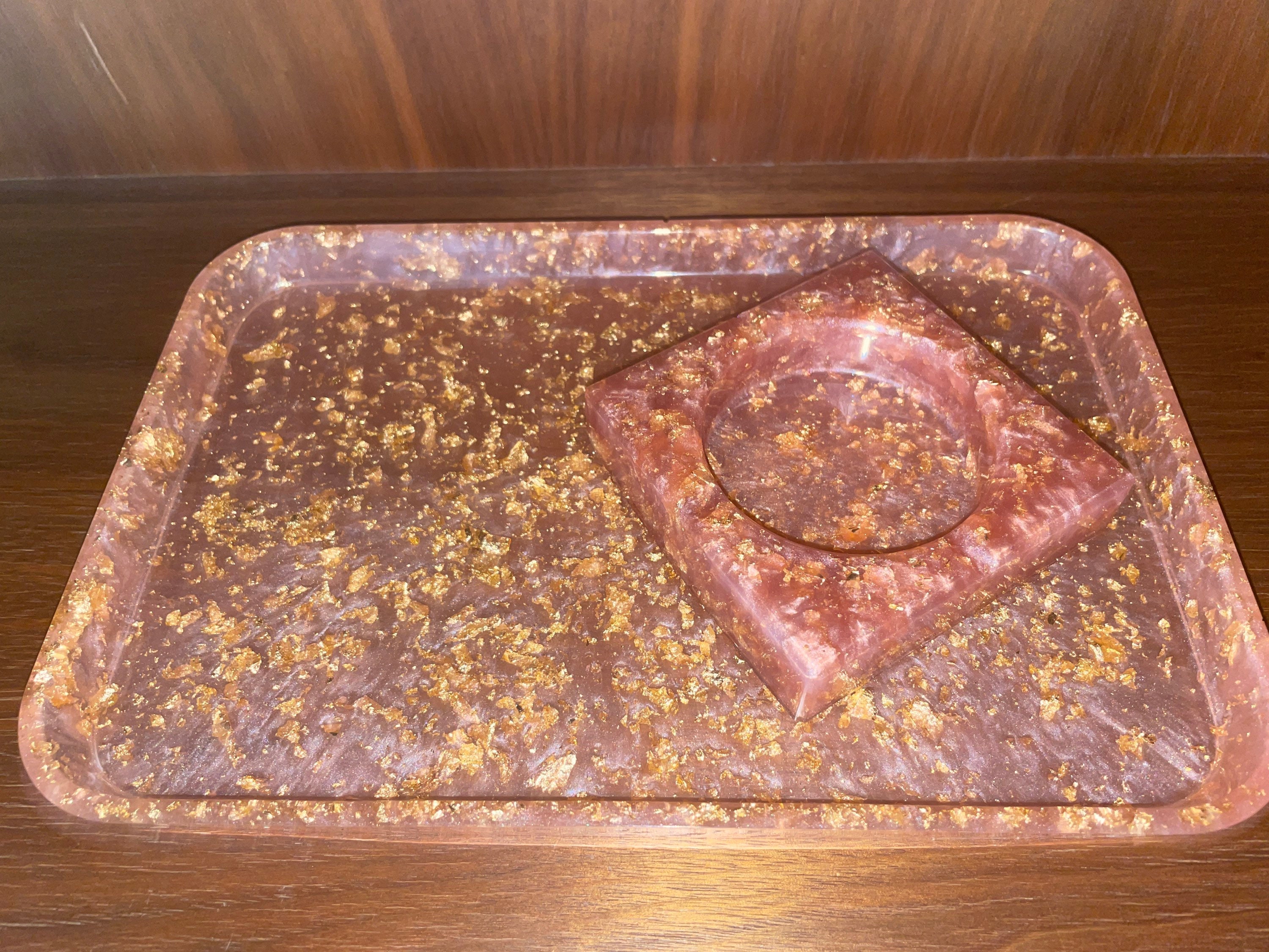 Handmade Rose Gold Flake Rolling Tray | Etsy