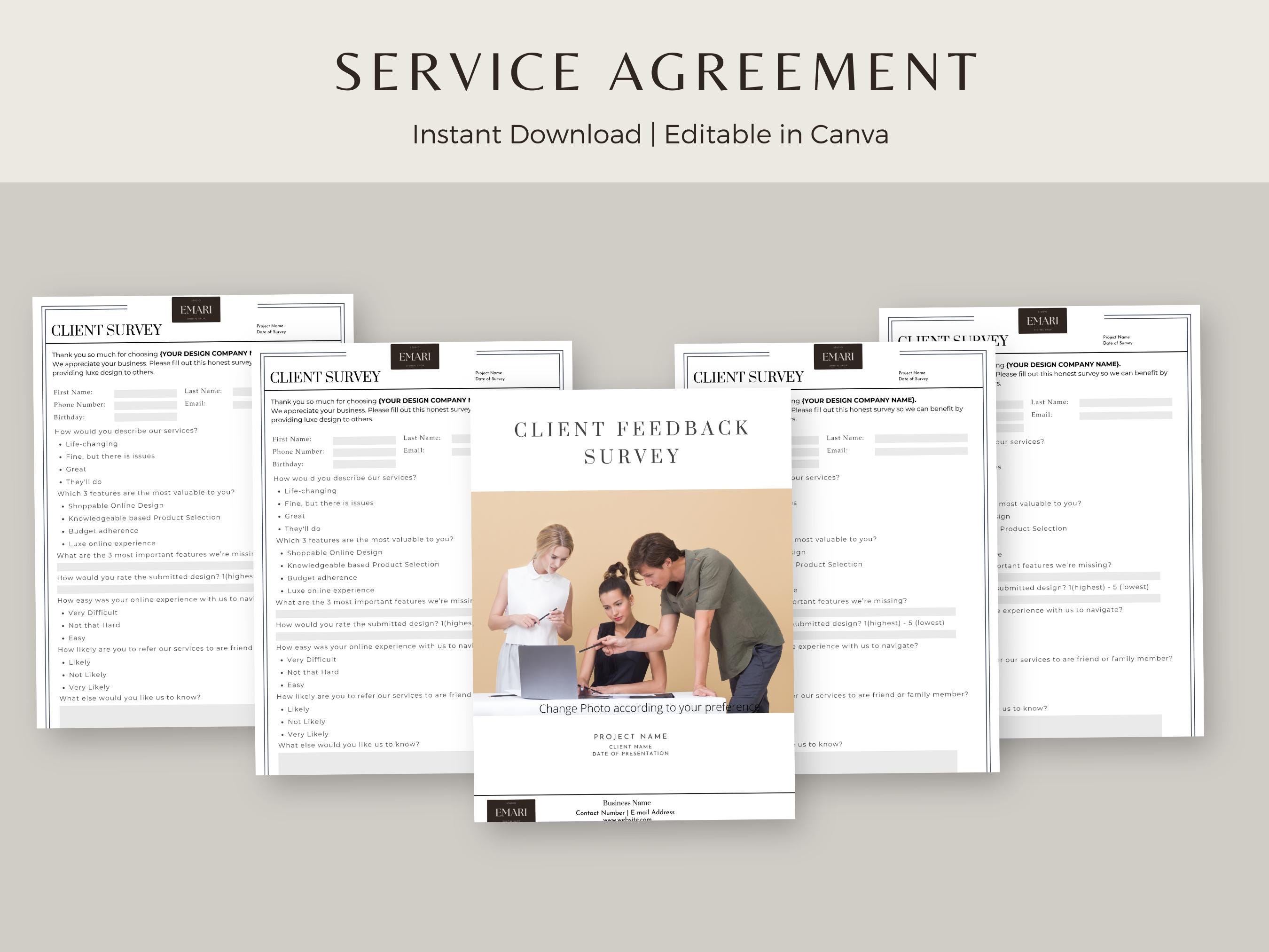 Interior Design Client Feedback Template | End of Project Satisfaction ...