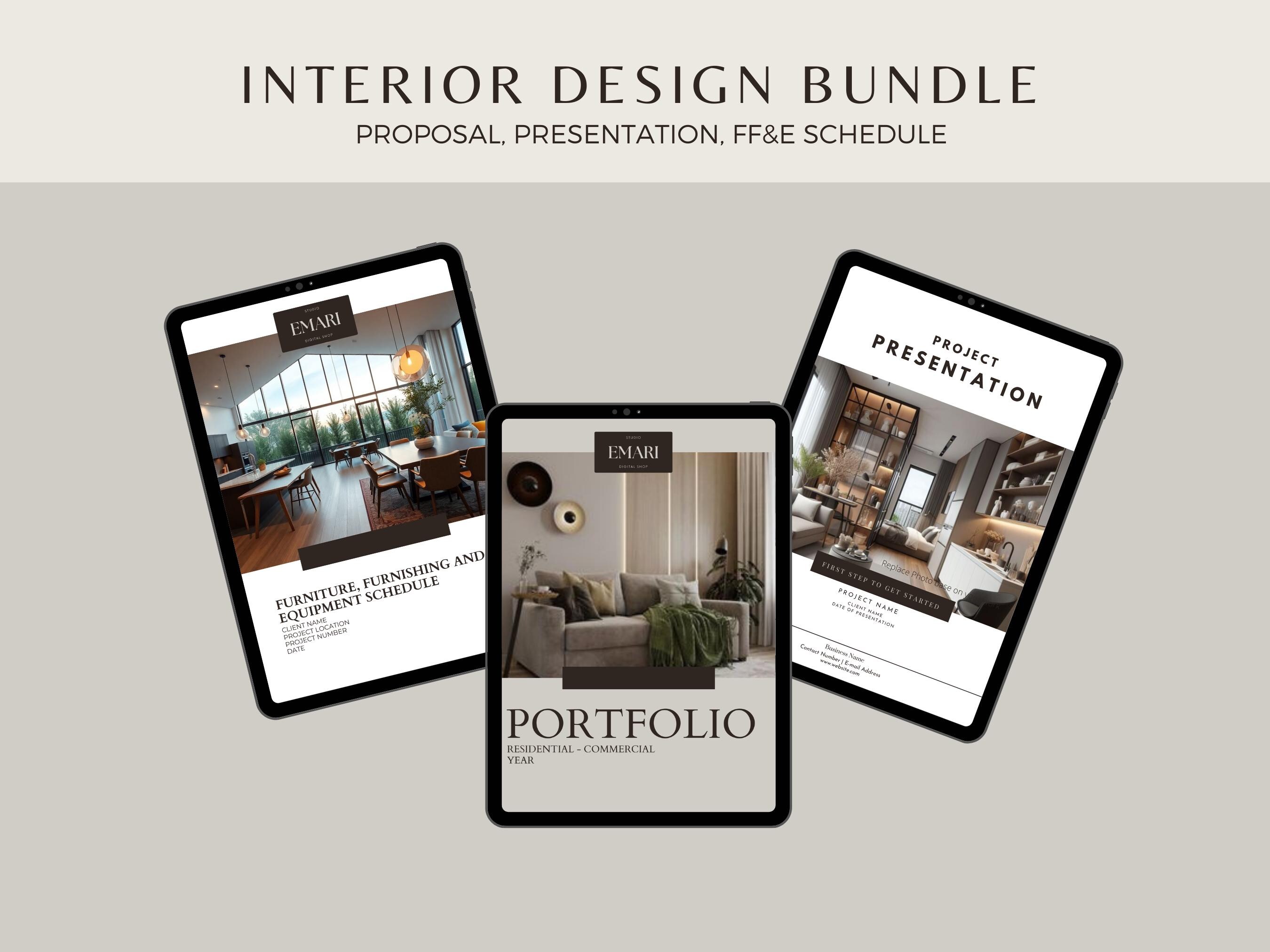 Interior Design Portfolio Design Client Presentation FF&E Schedule ...