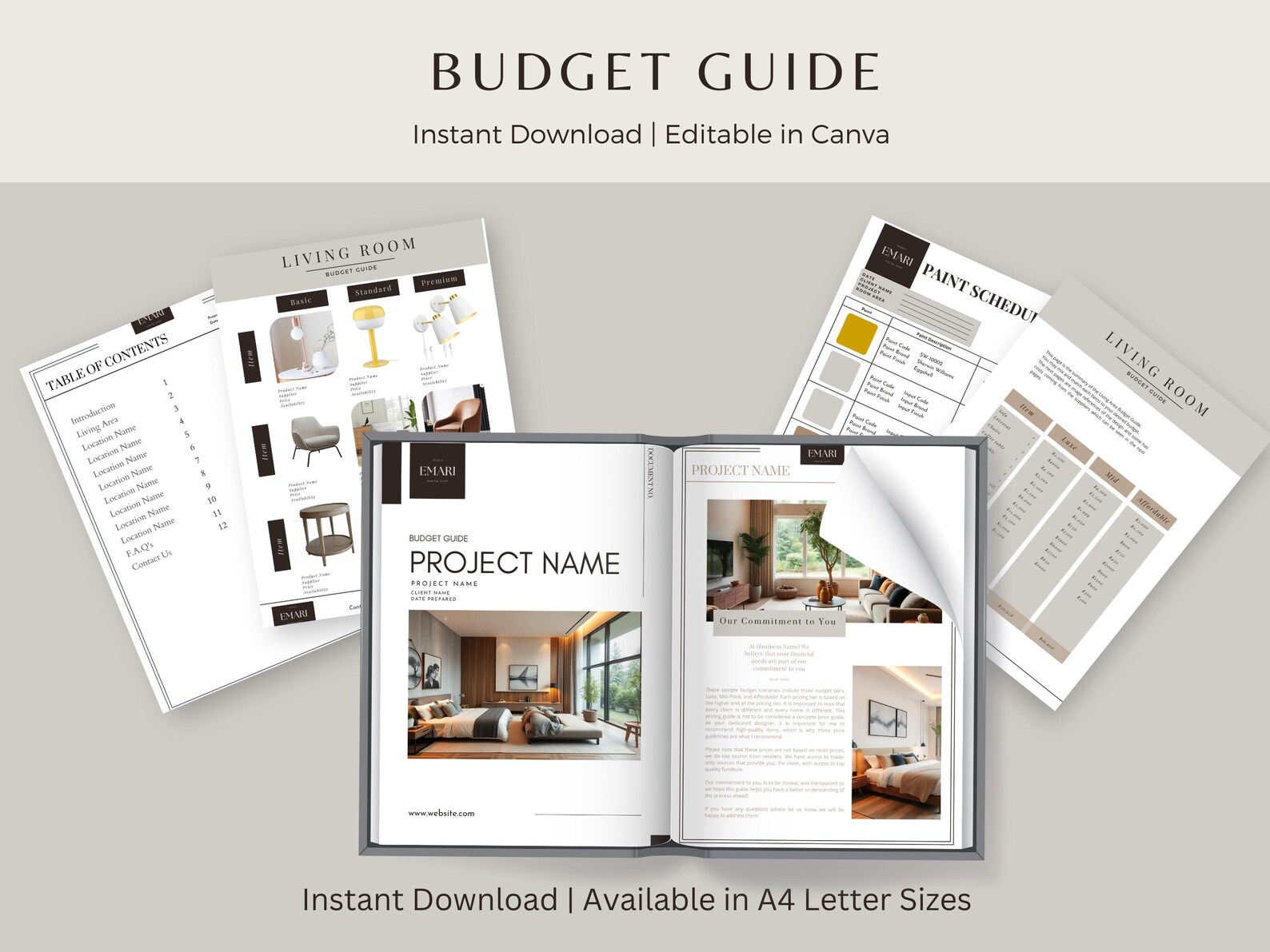 Interior Design Budget Sheet Template | Budget Spreadsheet for Interior ...