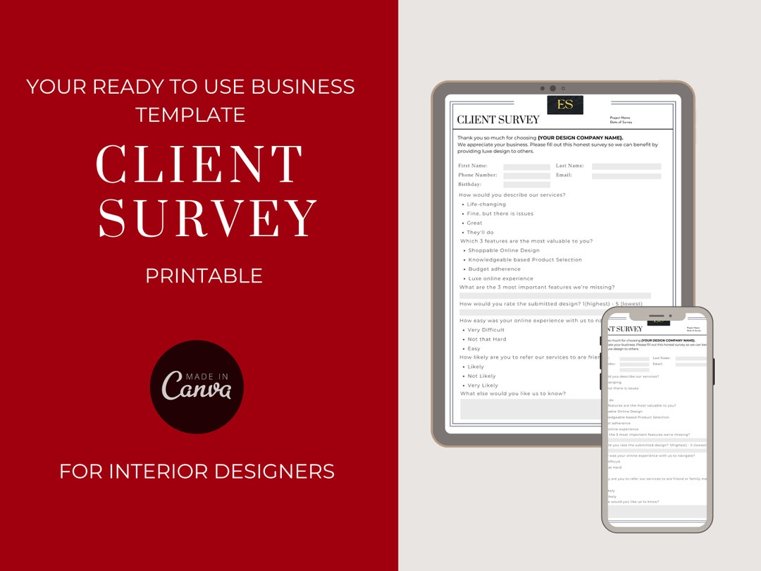 Interior Design Client Feedback Template End of Project Satisfaction ...