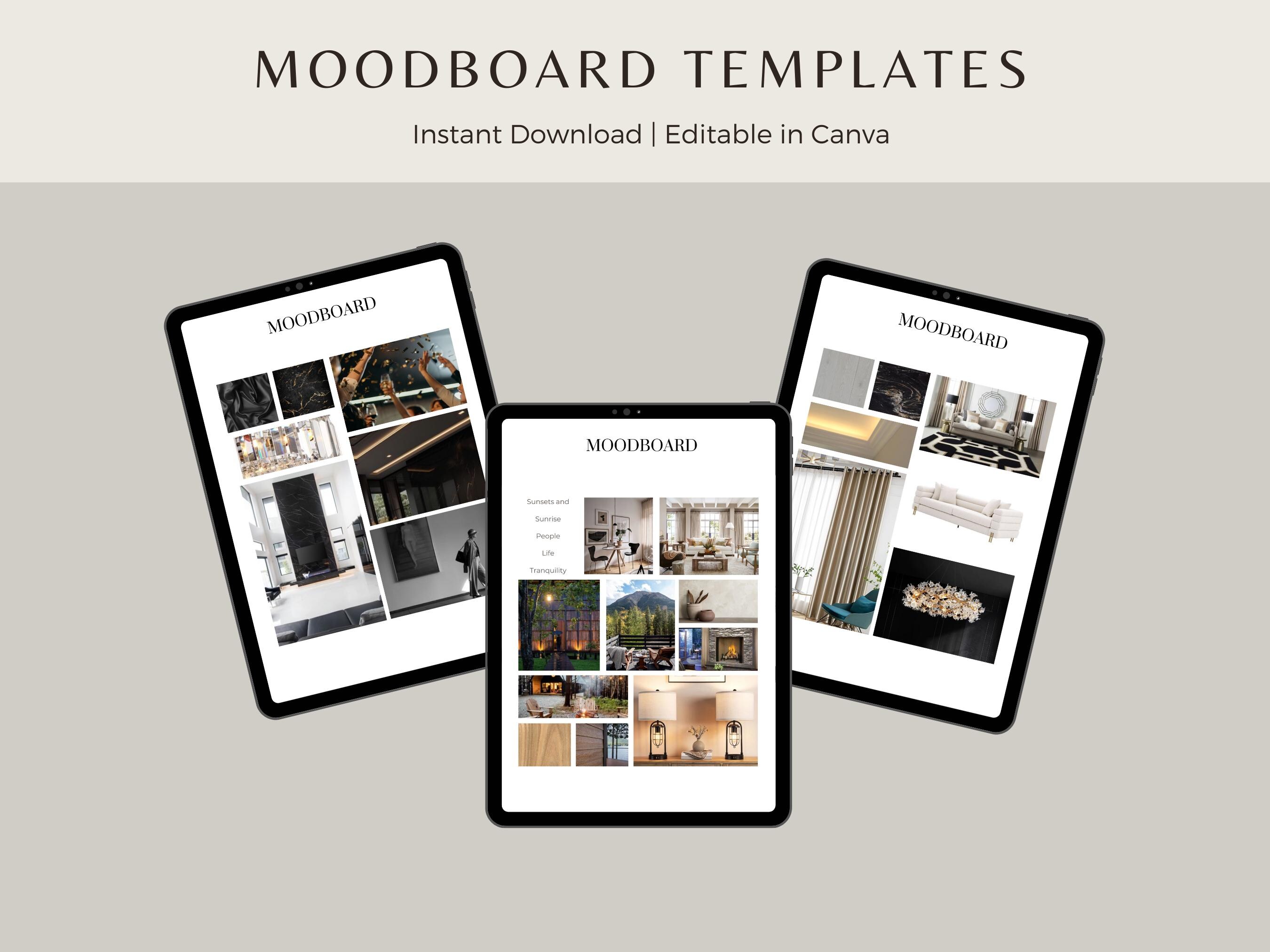Professional Mood Board Template | Interior Design Presentation - Etsy