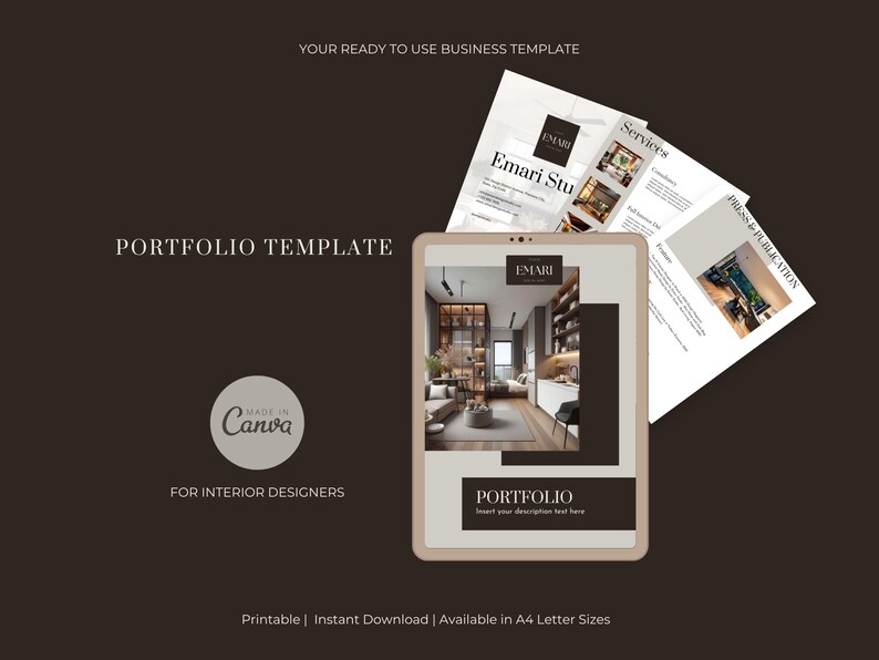 Interior Design Presentation Portfolio | A4 Digital Template - Etsy