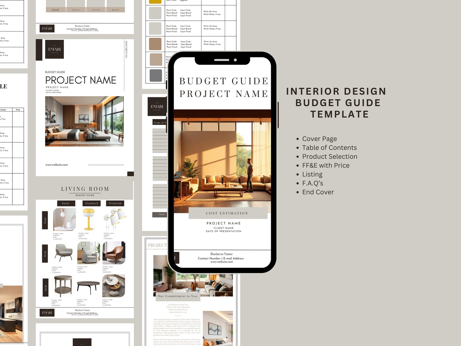 Interior Design Budget Sheet Template | Budget Spreadsheet for Interior ...