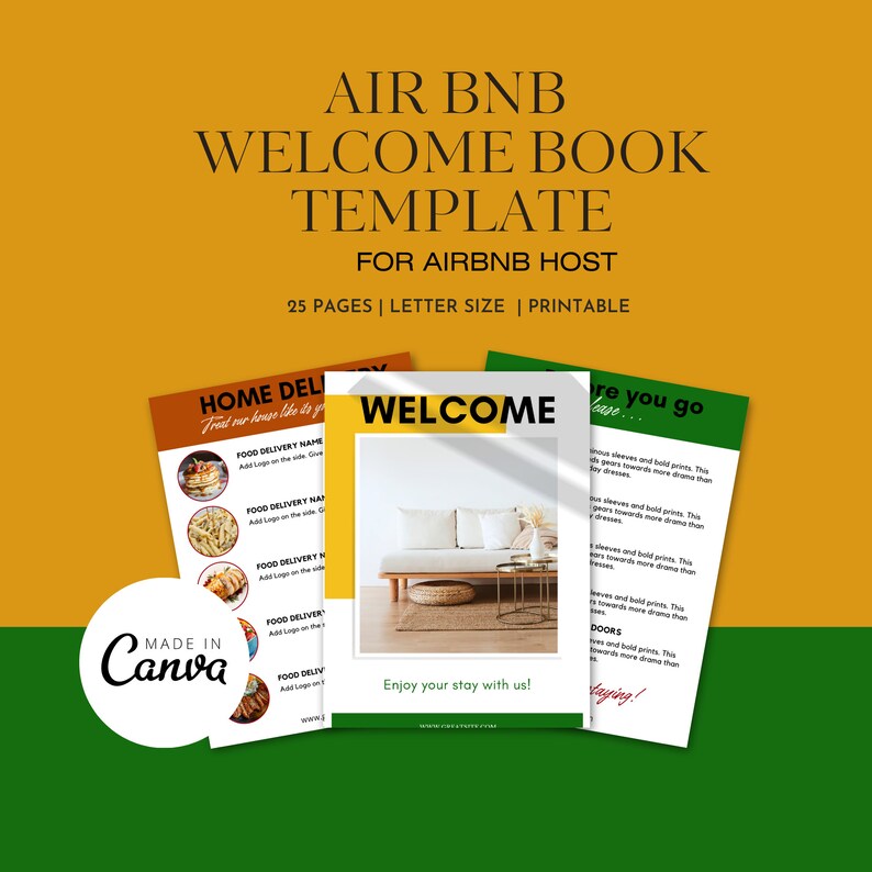 Airbnb Welcome Book Template Airbnb Guest Book Printable - Etsy
