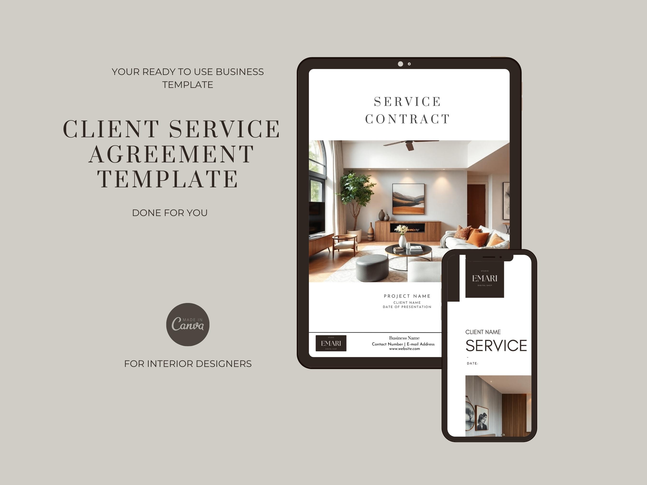 Interior Design Contract Template | Service Contract | Minimalist ...