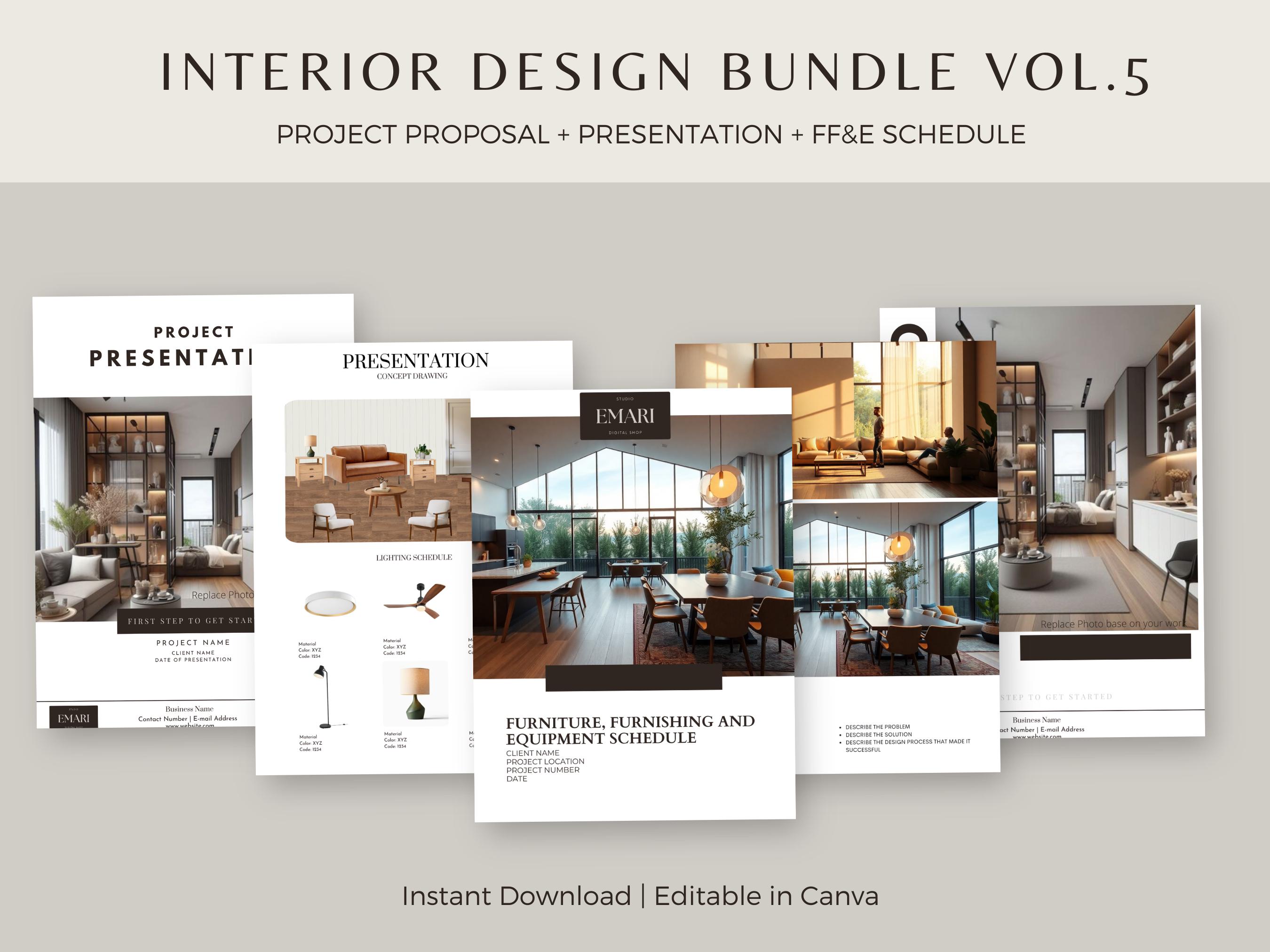 Interior Design Portfolio Design Client Presentation FF&E Schedule ...
