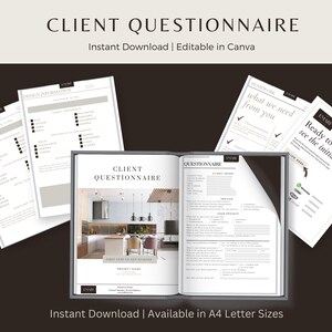 Onboarding Interior Design Client Style Questionnaire Architecture and ...