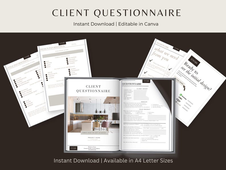 Onboarding Interior Design Client Style Questionnaire Architecture and ...