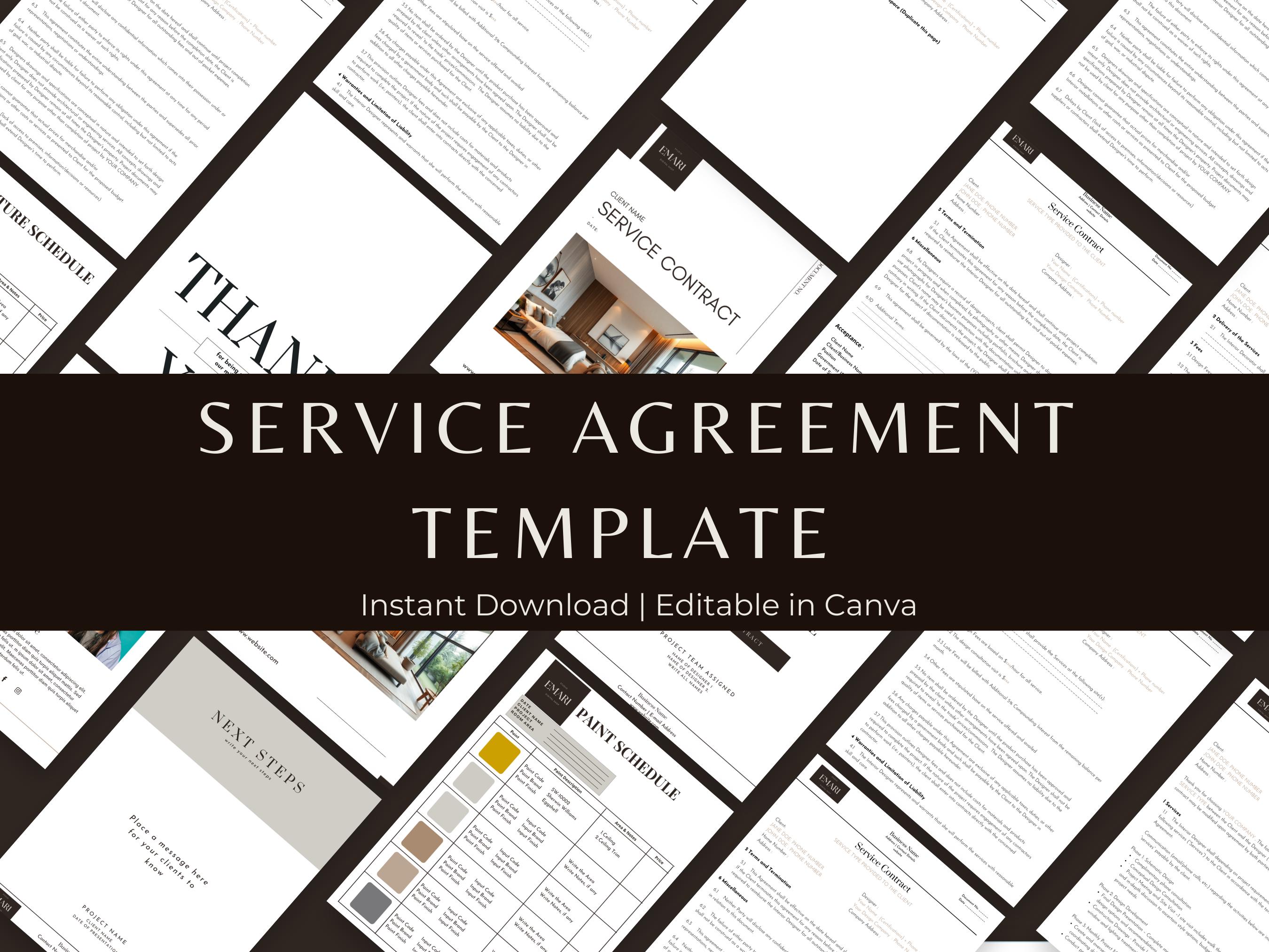 Interior Design Contract Template | Service Contract | Minimalist ...
