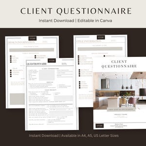 Onboarding Interior Design Client Style Questionnaire Architecture and ...