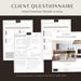 Onboarding Interior Design Client Style Questionnaire Architecture and ...