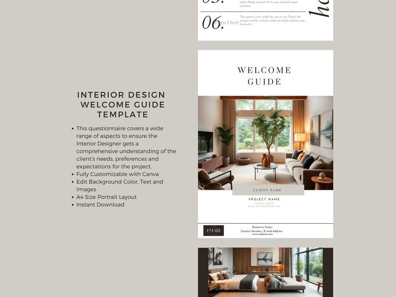 Minimalist Client Welcome Packet Interior Designers Welcome Kits New ...
