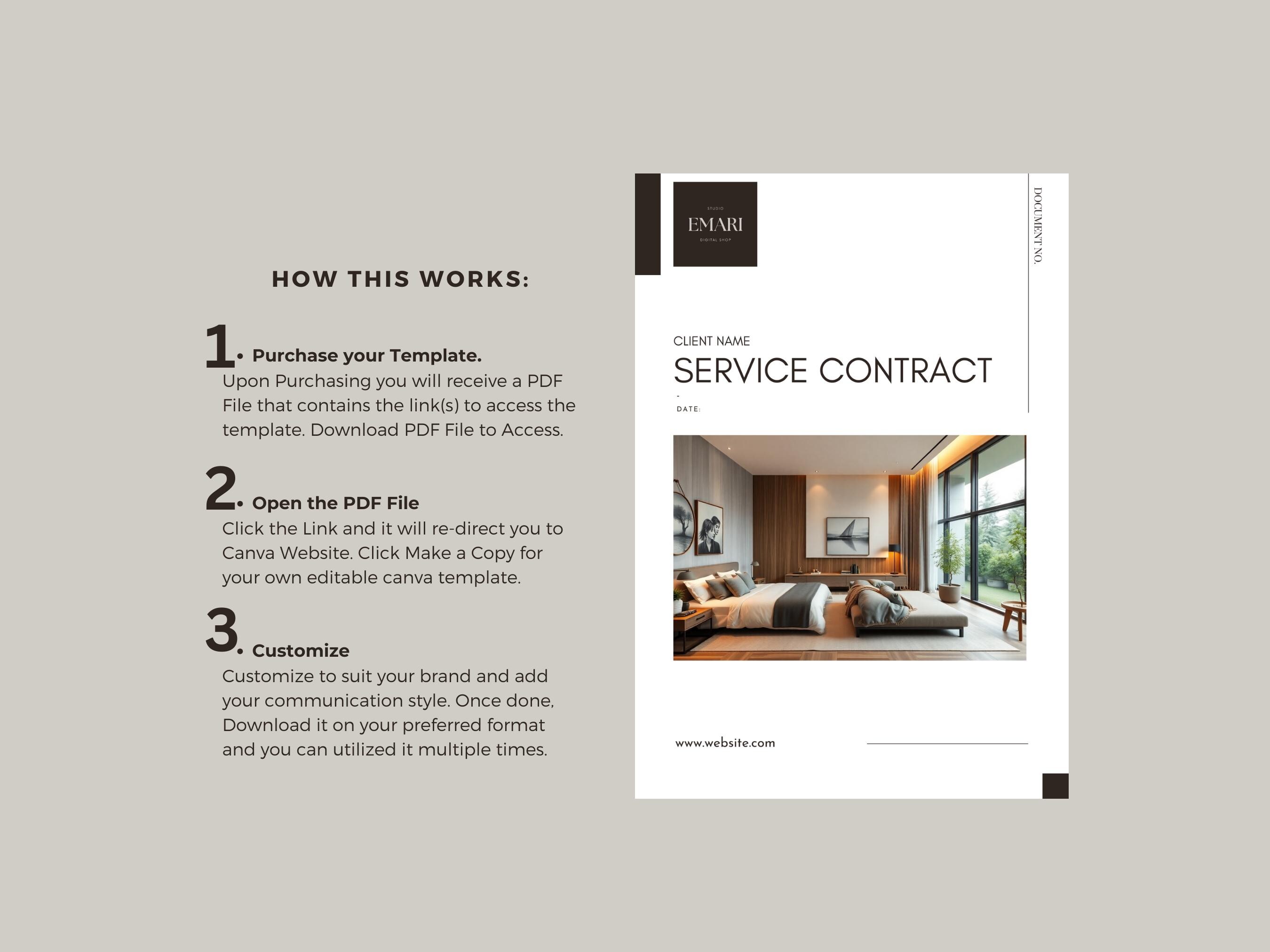 Interior Design Contract Template | Service Contract | Minimalist ...