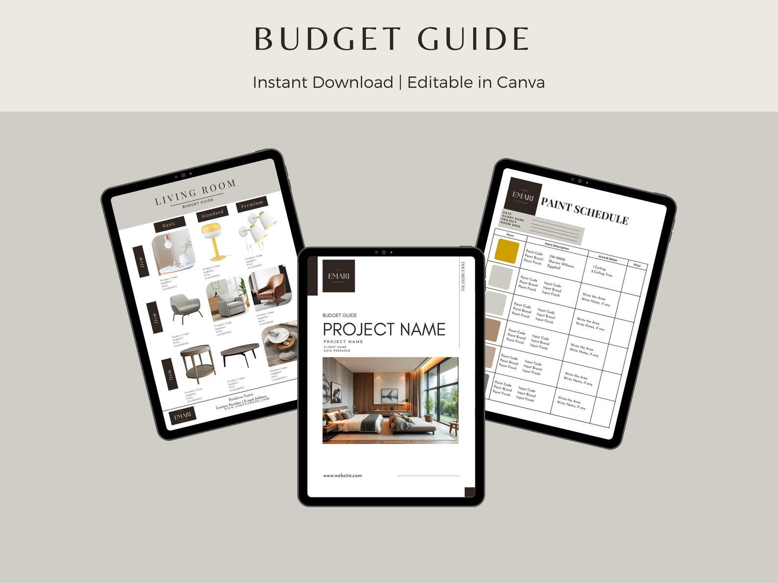 Interior Design Budget Sheet Template | Budget Spreadsheet for Interior ...