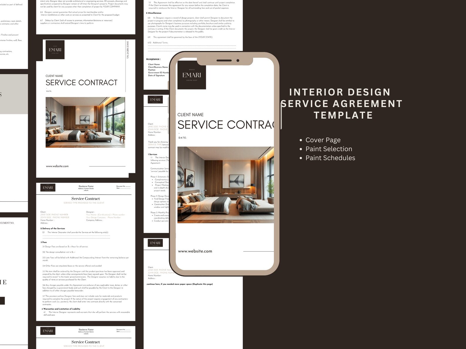 Interior Design Contract Template | Service Contract | Minimalist ...