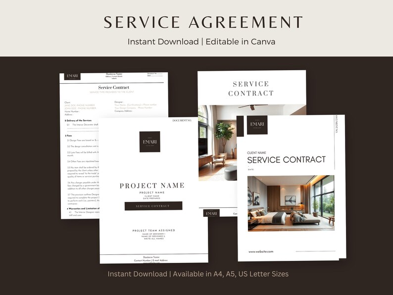 Interior Design Contract Template | Service Contract | Minimalist ...
