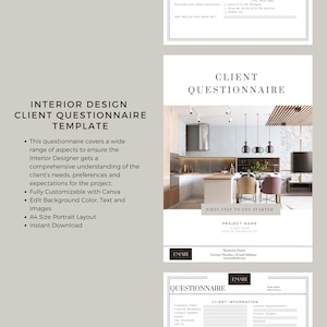 Onboarding Interior Design Client Style Questionnaire Architecture and ...