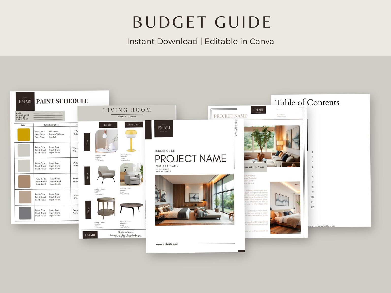 Interior Design Budget Sheet Template | Budget Spreadsheet for Interior ...