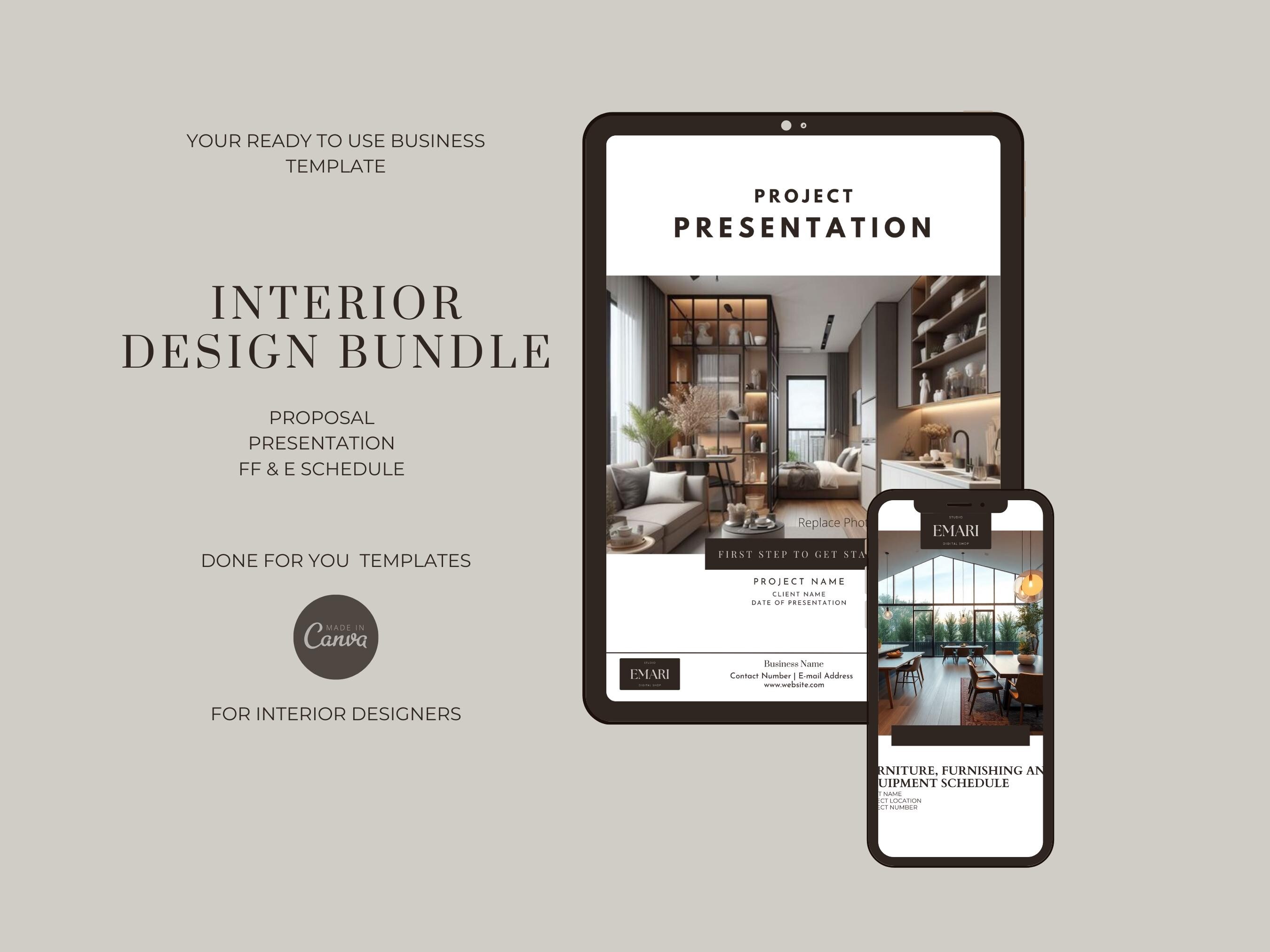 Interior Design Portfolio Design Client Presentation FF&E Schedule ...