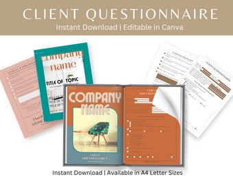 Interior Design Client Questionnaire Fully Editable Canva Template Client Onboarding Interior ...