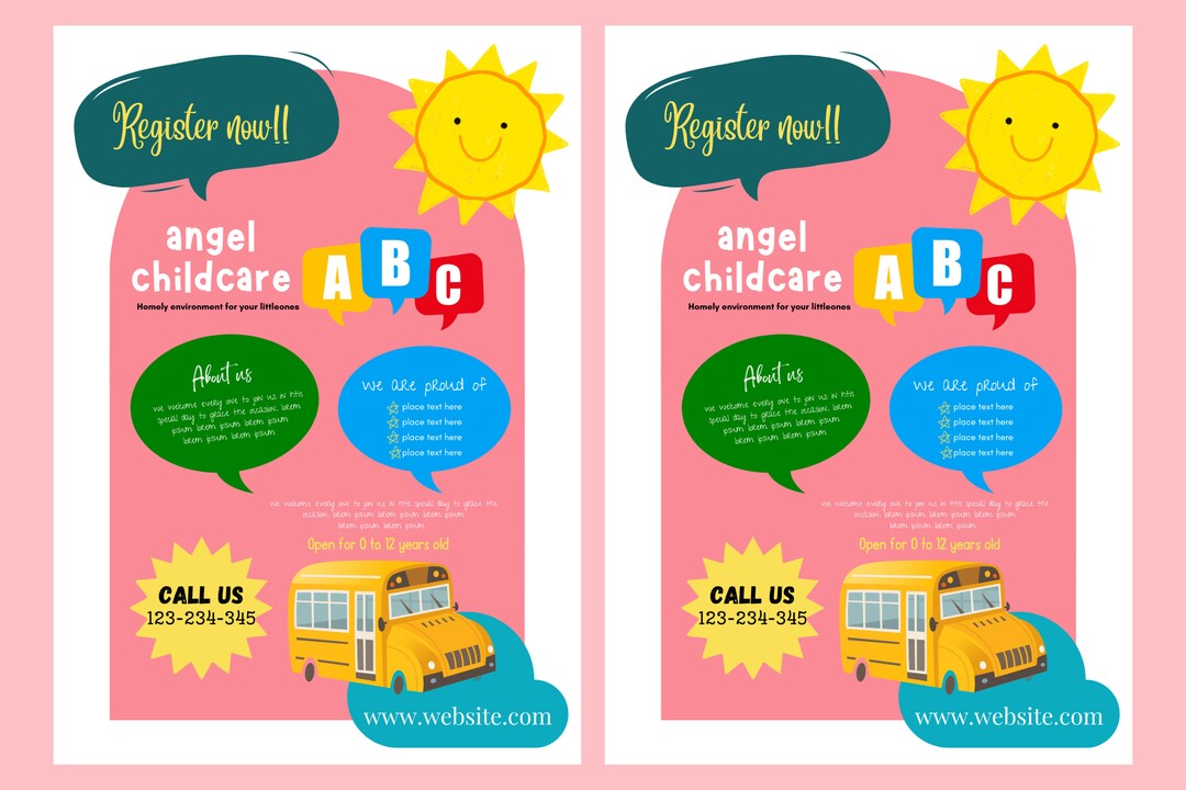 Childcare Flyer Template QR Code Daycare Flyer A4 Size Family Day Care ...