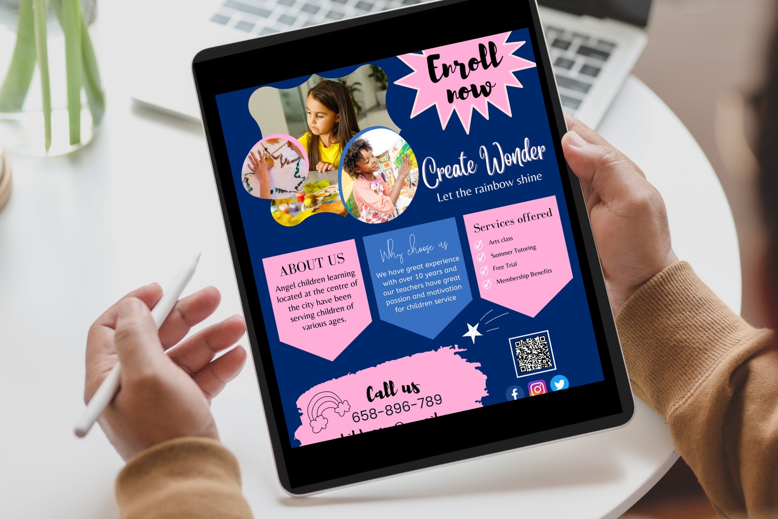 Childcare Flyer Template QR Code Daycare Flyer A4 Size - Etsy