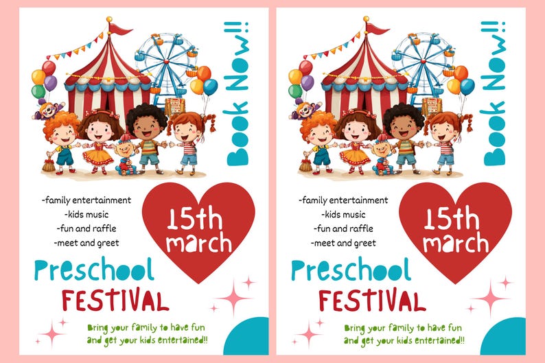 Childcare Festival Flyer Template | QR Code| Daycare Flyer | A4 Size ...