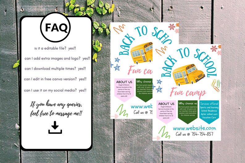 School Event Flyer Template QR Code Daycare Flyer A4 Sizefamily Day ...