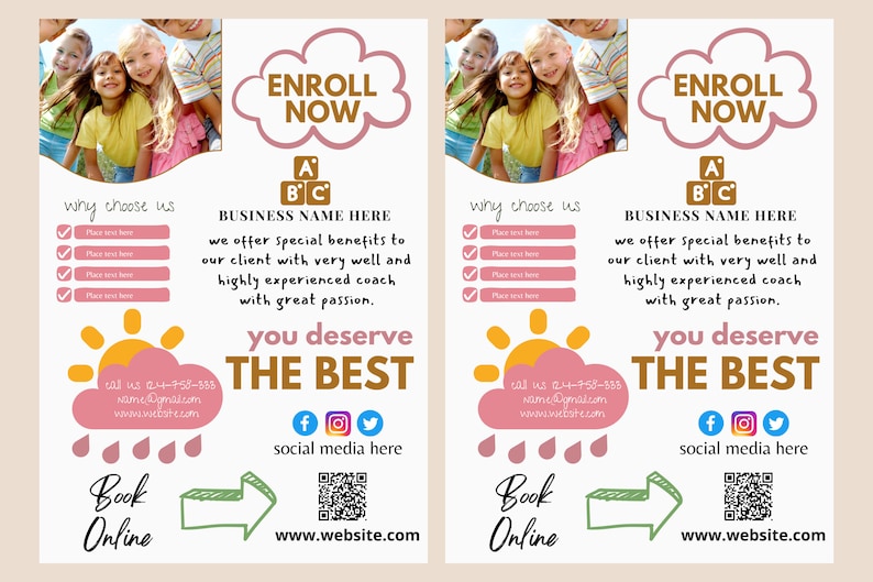 Childcare Event Flyer Template| QR Code| Daycare Flyer |A4 Size|family ...