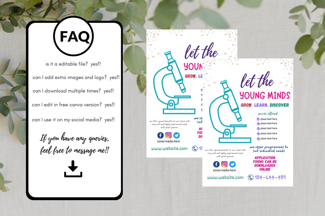 Editable Childcare Flyer Template QR Code Daycare Flyer A4 Size Family ...