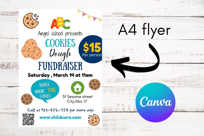 Childcare Flyer Template | QR Code| Daycare Flyer | A4 Size| Cookie ...