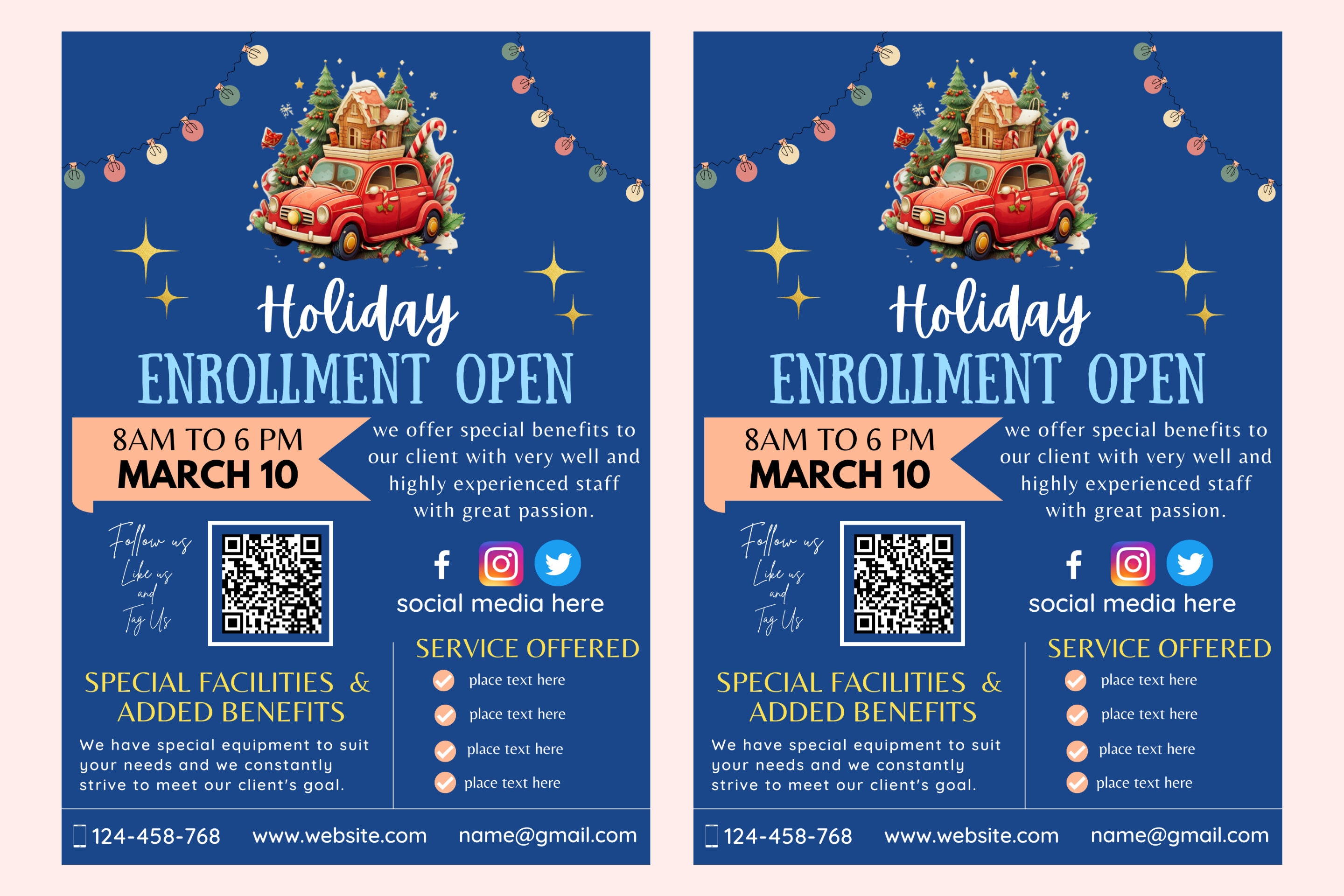 Editable Holiday Flyer Template QR Code Daycare Flyer A4 Sizefamily Day ...