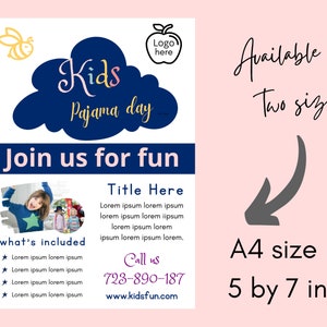 Preschool Event Flyer Template QR Code Daycare Flyer A4 Sizechildcare ...
