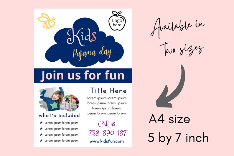 Preschool Event Flyer Template QR Code Daycare Flyer A4 Sizechildcare ...