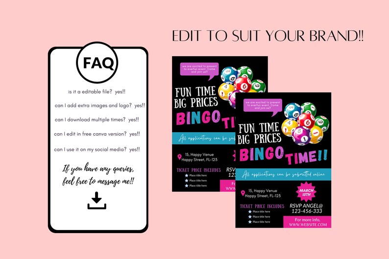 Editable Bingo Flyer| Flyer Template| QR Code| Childcare Flyer |A4 Size ...