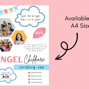 Childcare Promotion Flyer Template | QR Code| Daycare Flyer | A4 Size ...