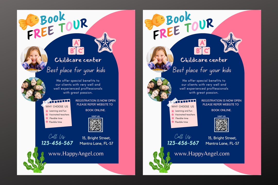 Childcare Event Flyer Template| QR Code| Daycare Flyer |A4 Size|family ...