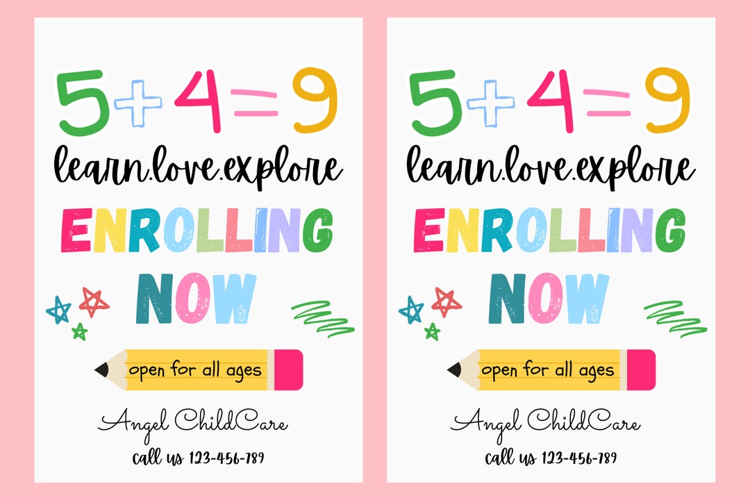 Childcare Flyer| Flyer Template | QR Code| Daycare Flyer | A4 Size ...