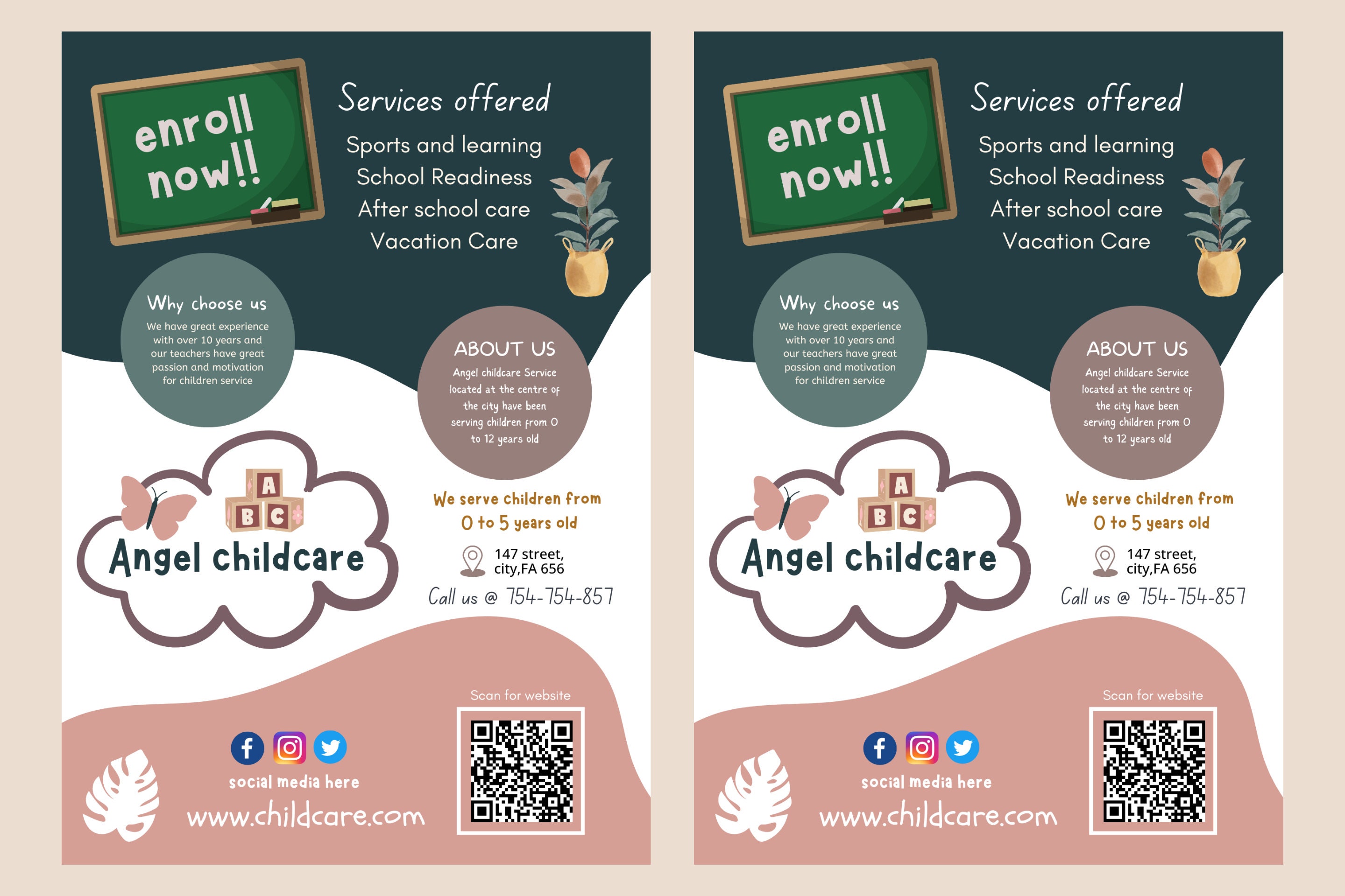Childcare Flyer Template | QR Code| Daycare Flyer | A4 Size| Family Day ...