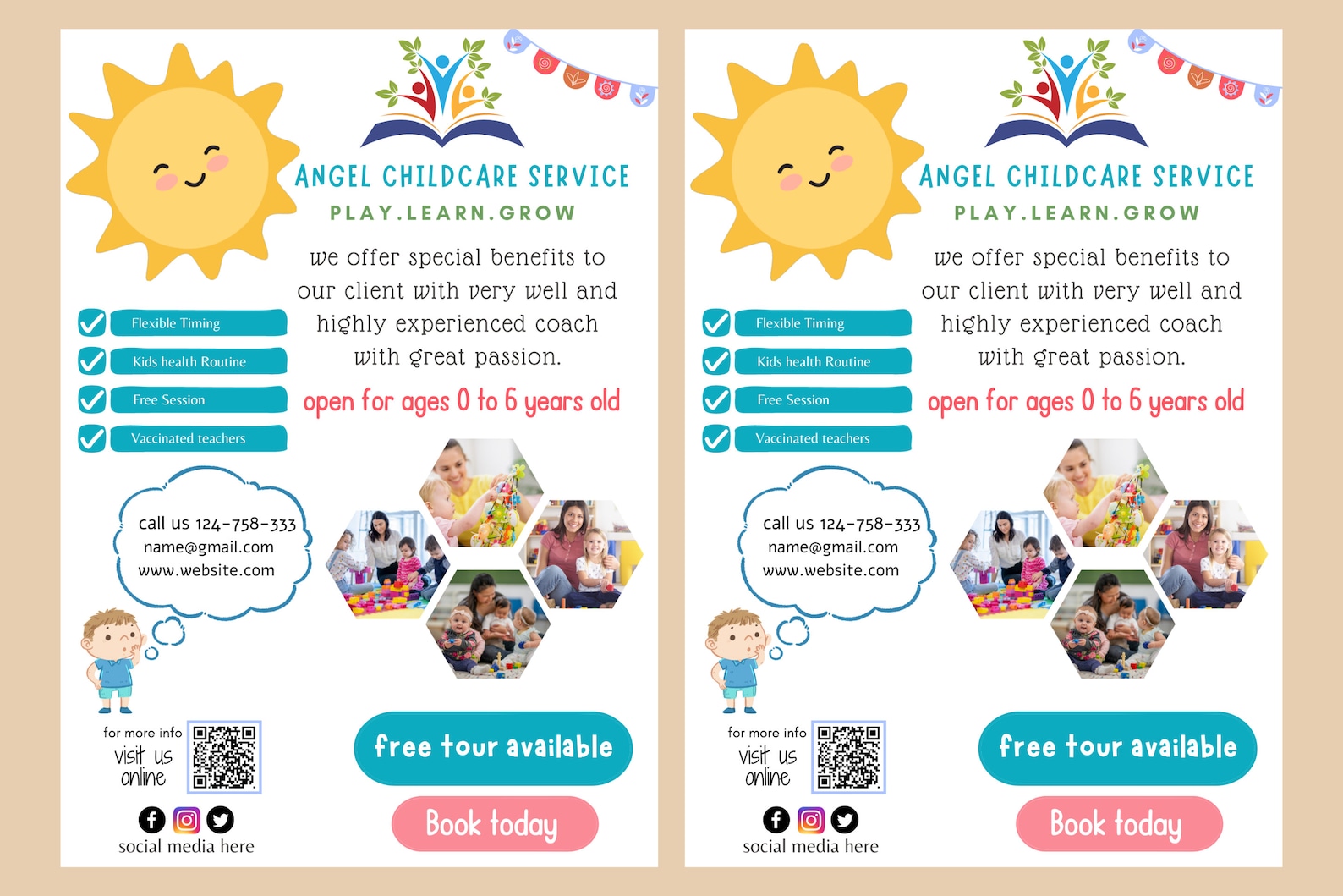 Childcare Summer Flyer| Teacher| Preschool| QR Code| Daycare Flyer |A4 ...