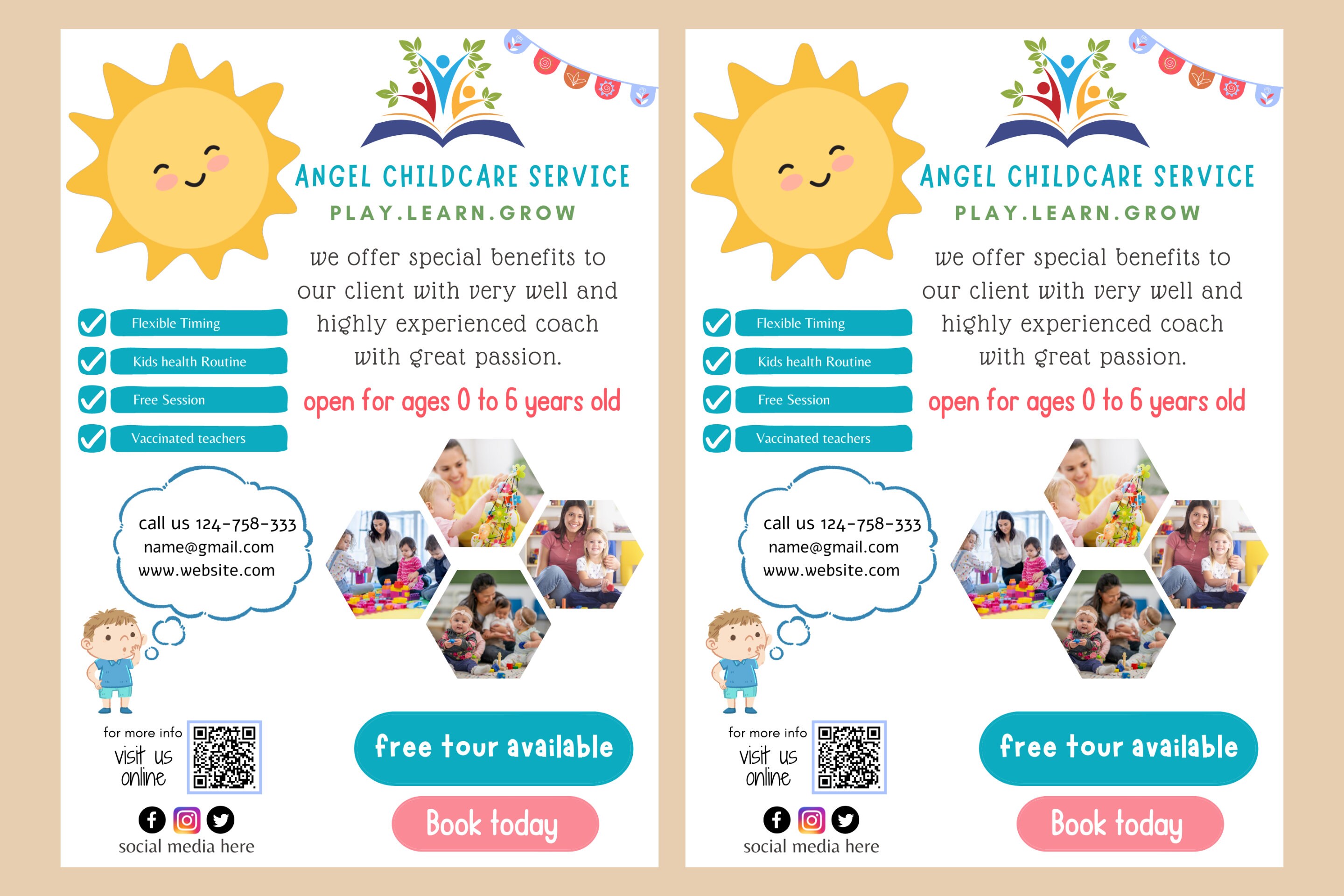Childcare Summer Flyer| Teacher| Preschool| QR Code| Daycare Flyer |A4 ...