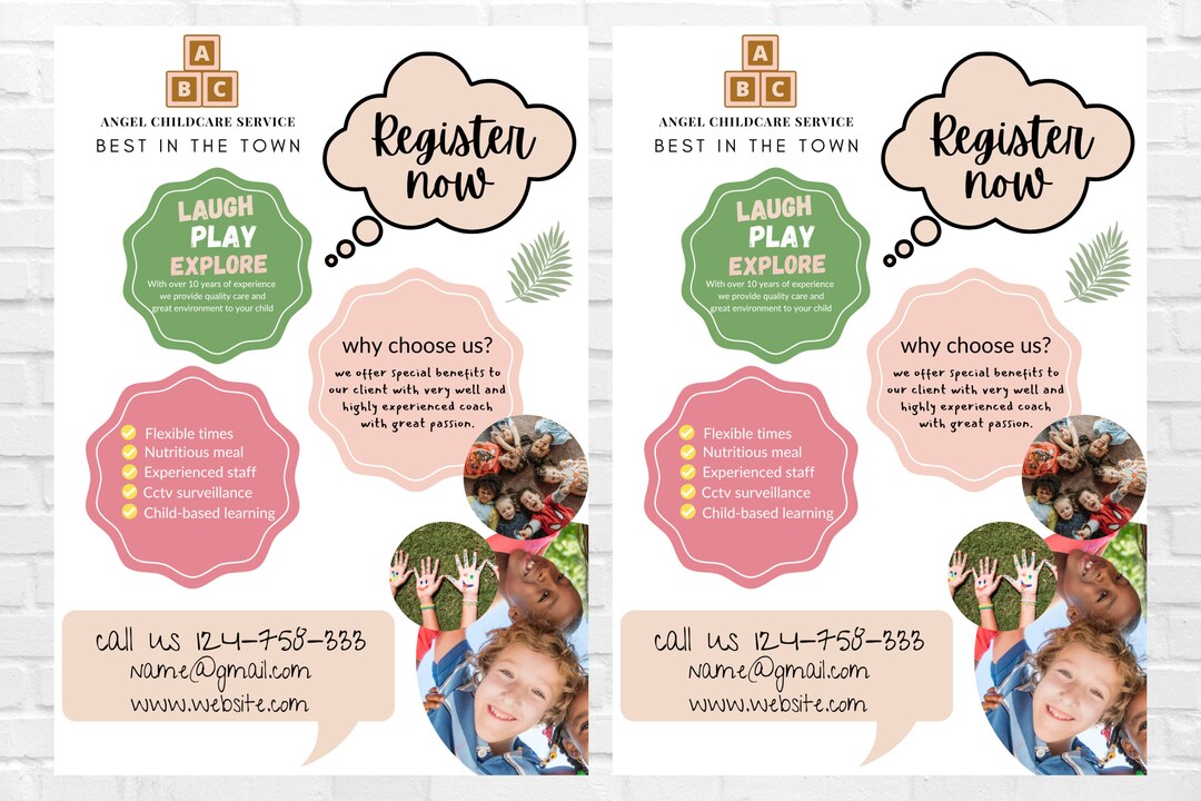 Childcare Director Flyer Admission| Elementary Flyer|day Care Flyer ...