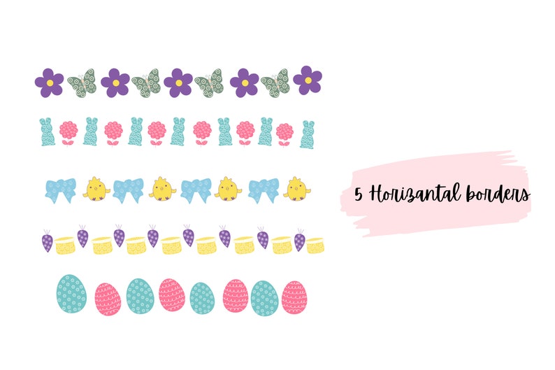 Easter Border Clipart Rows and Columns Festive Clipart Preschool Png ...