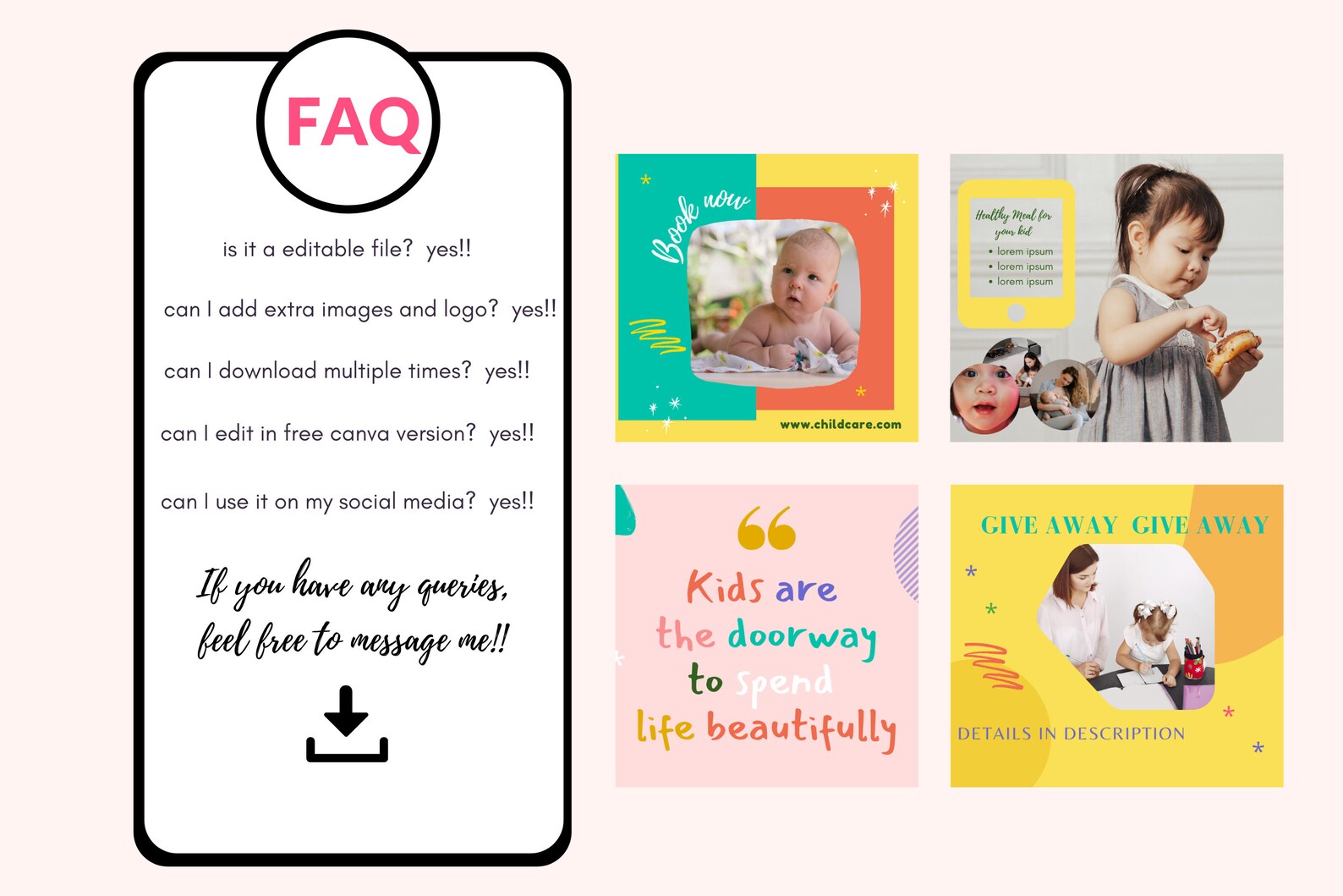 Childcare Instagram Flyer|facebook Posts| Canva| Diy|marketing| Daycare ...