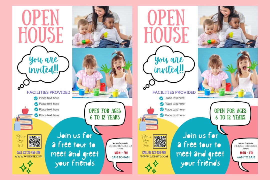 Childcare Event Flyer Template| QR Code| Daycare Flyer |A4 Size|family ...