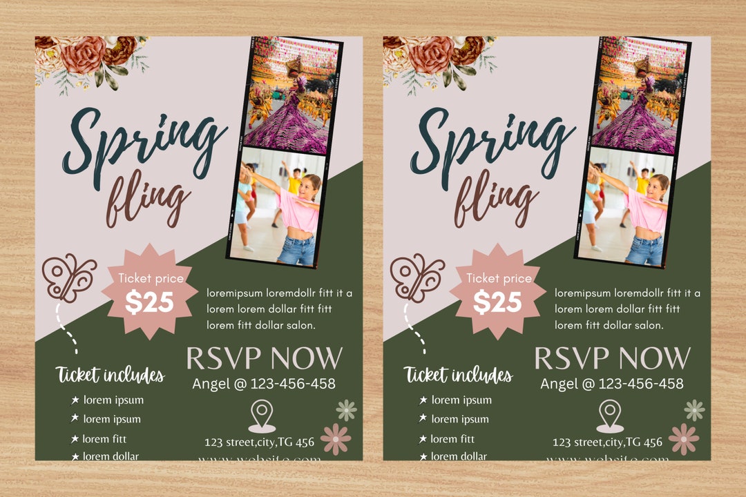 Spring Carnival Flyer Template QR Code Daycare Flyer A4 Size Family Day ...