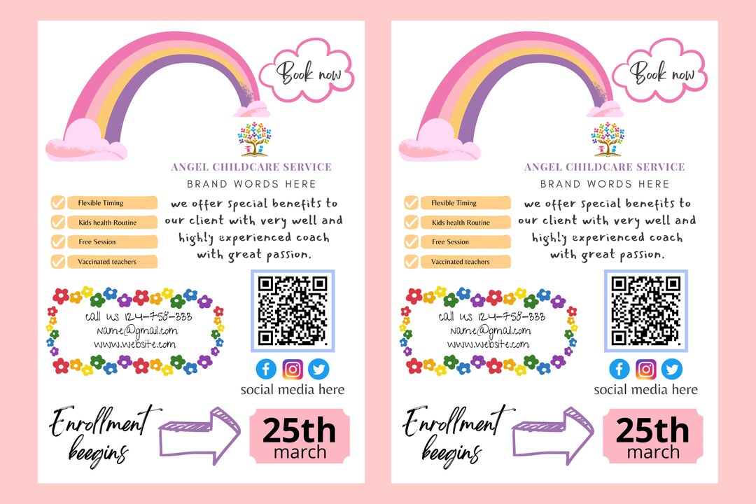 Childcare Flyer Template | QR Code| Daycare Flyer | A4 Size| Family Day ...