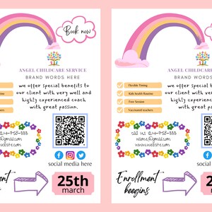 Childcare Flyer Template | QR Code| Daycare Flyer | A4 Size| Family Day ...
