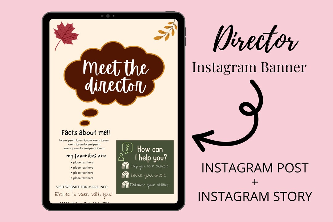 Childcare Director Flyer Banner Meet the Director Bohoinstagram Story ...